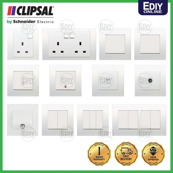 【CLEAR STOCK】 CLIPSAL SCHNEIDER MALAYSIA SWITCH SOCKET (NEW DESIGN) (1 UNIT) Ediyonline Ediy ...