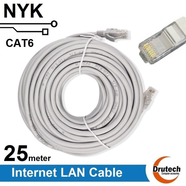 NYK Kabel Lan UTP Cat6 25m RJ45 Internet Ethernet Cable | Lazada Indonesia