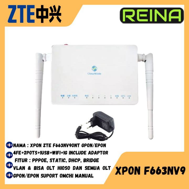 ZTE XPON F663NV9 GPON/EPON INCLUDE ADAPTOR INCLUDE ADAPTOR | Lazada ...