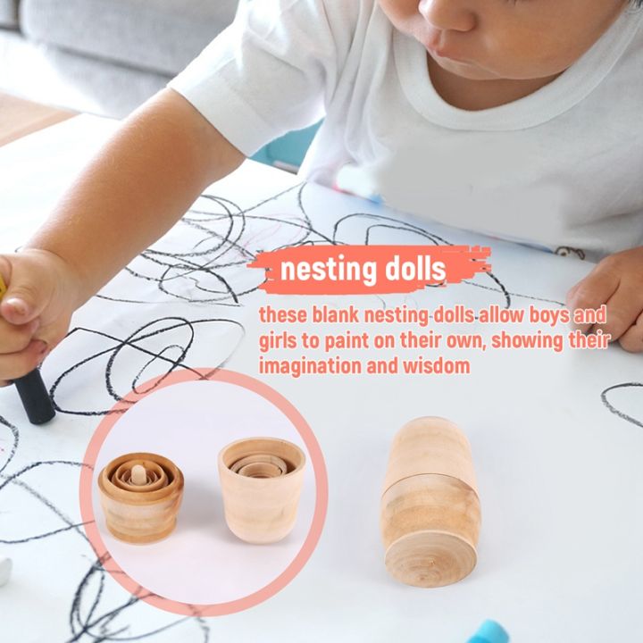 Unpainted Russian Nesting Dolls DIY Blank Nesting Dolls Unfinished ...