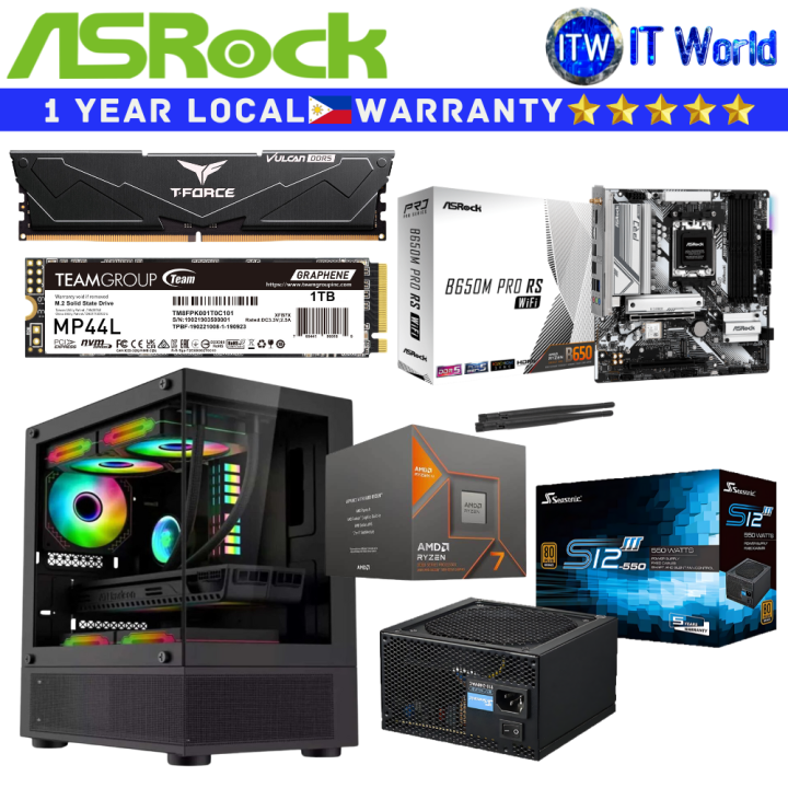 PC Desktop Computer Build ASRock Mirage Build 7 8700G B650M Pro RS WiFi ...