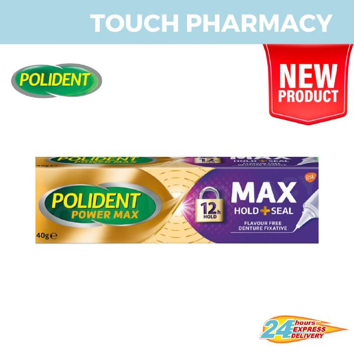 POLIDENT Power Max - Denture Adhesive Cream Max Hold + Seal 40G ...