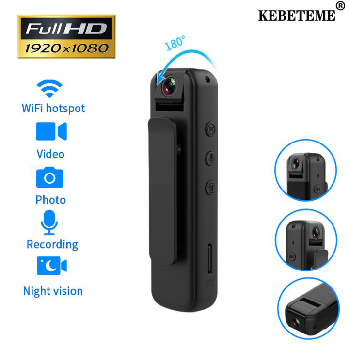 KEBETEME Mini Camera LED Screen Video Recorder HD 1080P Night Vision ...