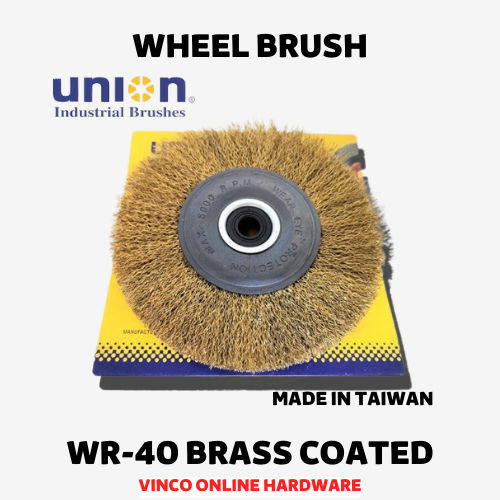 UNION 4" Brass Coated Steel Wire Brush / Grinding Disc WR-40 Industrial ...