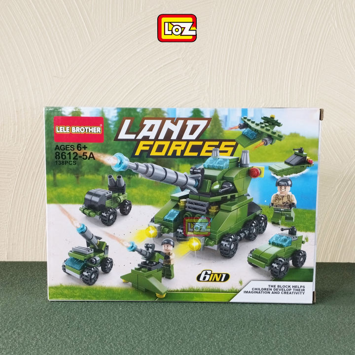 LELE Brother - 8612-5A Land Forces Army Tank 6IN1 / DIY Brick Block ...