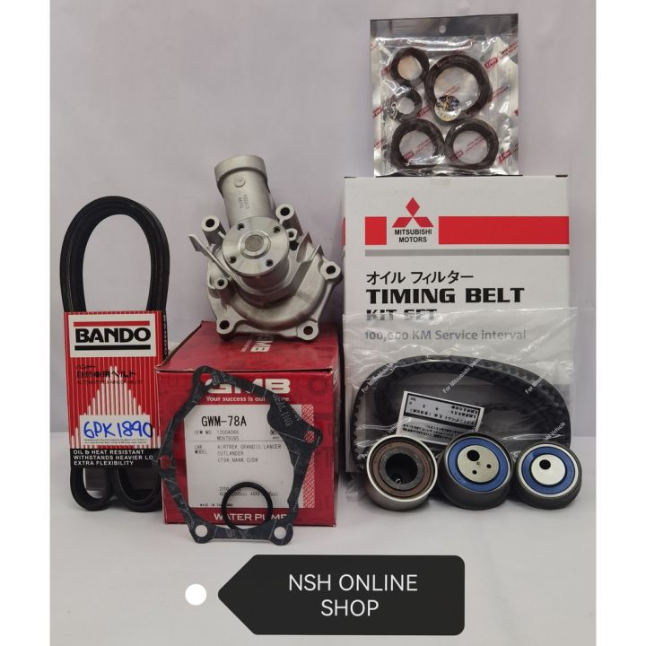 Timing Combo Kit Set+Fan Belt+Water Pump for Mitsubishi Grandis NA4W ...