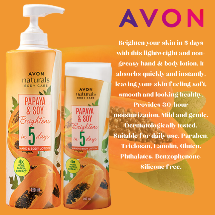 AVON Naturals Papaya & Soy Milk Lotion | Lazada PH