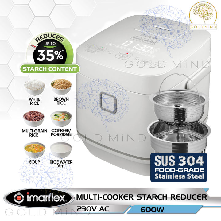 Imarflex Rice Cooker 2L Starch Reducer Multi-Cooker IRM-247GTS - Gold ...