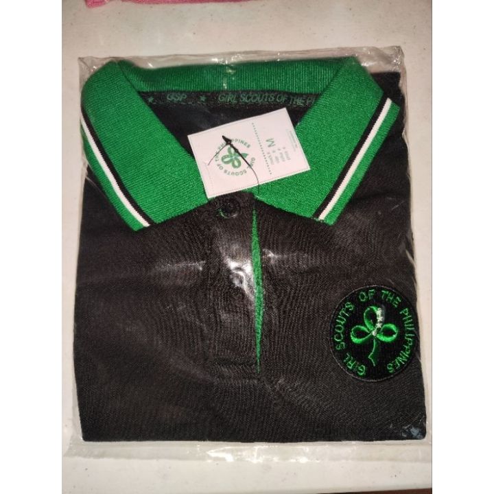 SALE！ GSP Polo Shirt Girl Scout of the Philippines Black Green Adult ...