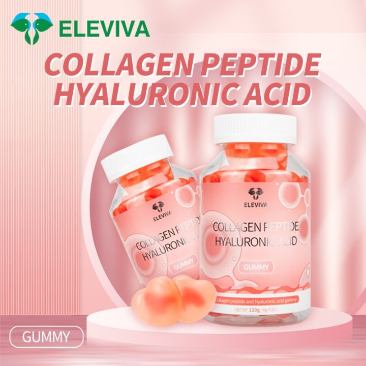 ELEVIVA Glutathione With Collagen gummy Peptide Hyaluronic acid gummy ...