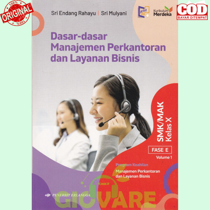 BUKU DASAR-DASAR MANAJEMEN PERKANTORAN DAN LAYANAN BISNIS KELAS 10 ERLANGGA KURIKULUM MERDEKA ...