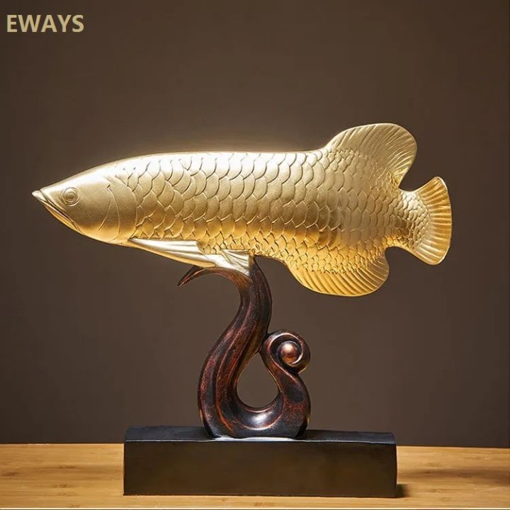 37CM Resin Arowana Feng Shui Decoration Lucky Chinese Style Blessing ...