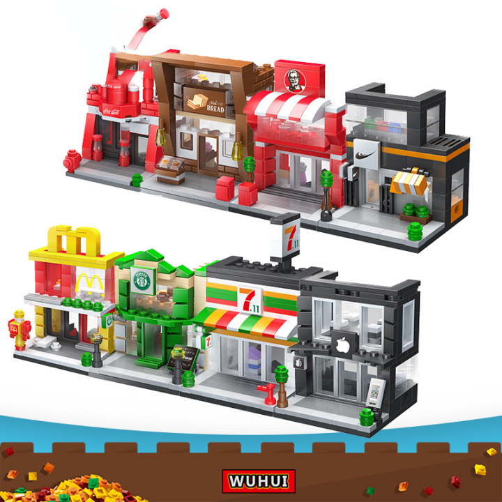 WUHUI Mini City Street Scene Retail Store Mini Blocks Toy Miniature ...