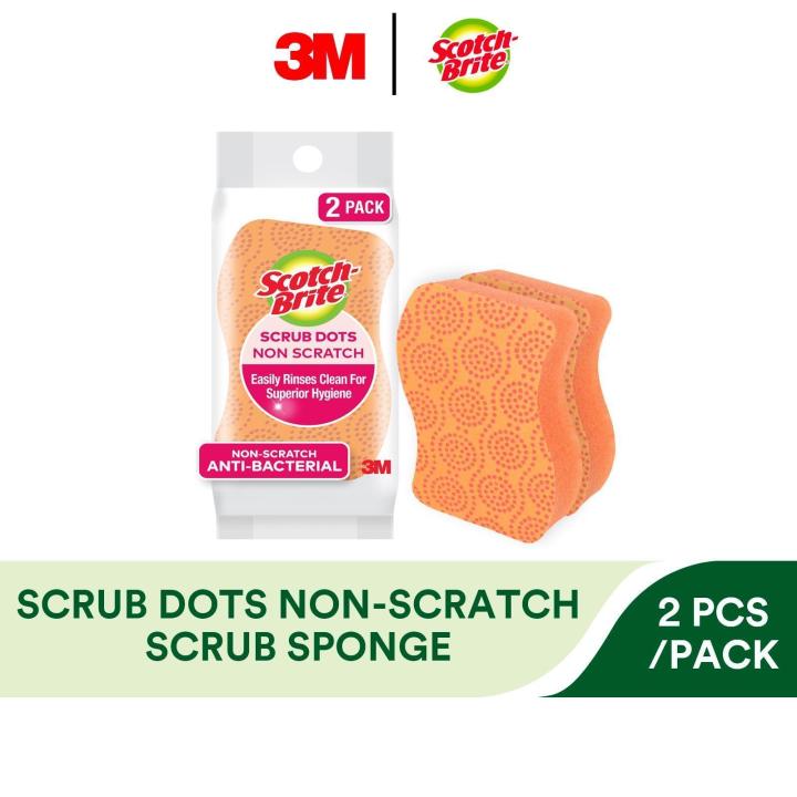 3M Scotch Brite Scrub Dots Non-Scratch Sponge 2PCS | Lazada Singapore