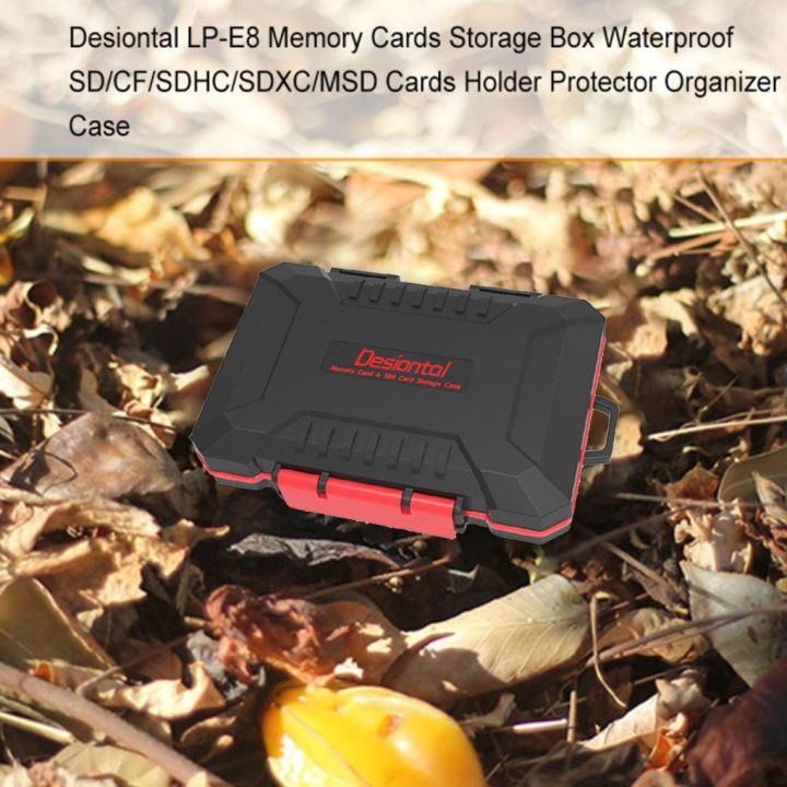 Desiontal Waterproof Memory Card Storage Box LP-E8 SD/CF/SDHC/SDXC/MSD ...