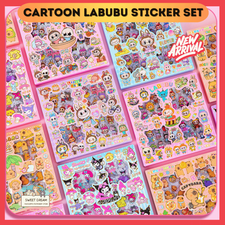 100 Sheet Cute Cartoon Labubu LIMITED Characters Cute Journal Scrapbook ...