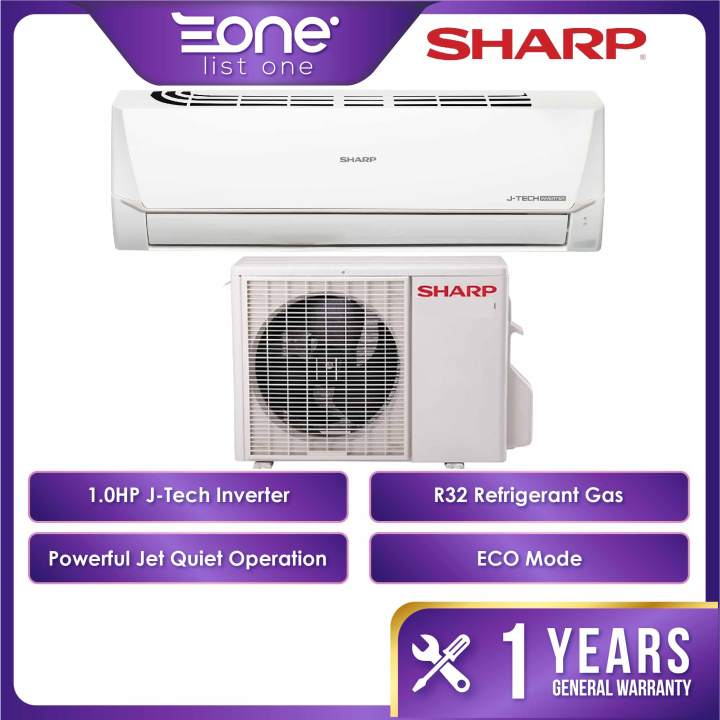 【Installation】Sharp 1.0HP 1HP R32 Inverter Air Conditioner | Air Cond ...