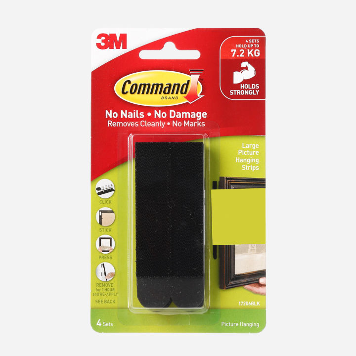 3M Command 4-Pack Hanging Strip – Black | Lazada PH