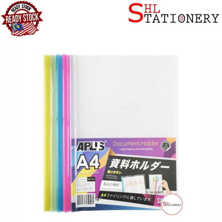 Aplus SB310 A4 Transparent Document File Folder Sliding Bar Report ...
