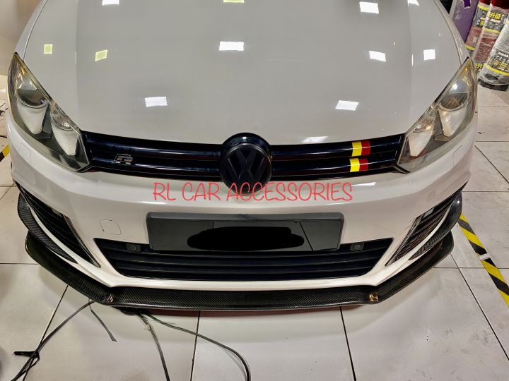 Volkswagen Golf mk6 r r20 front bumper Addon carbon fiber fibre lip ...