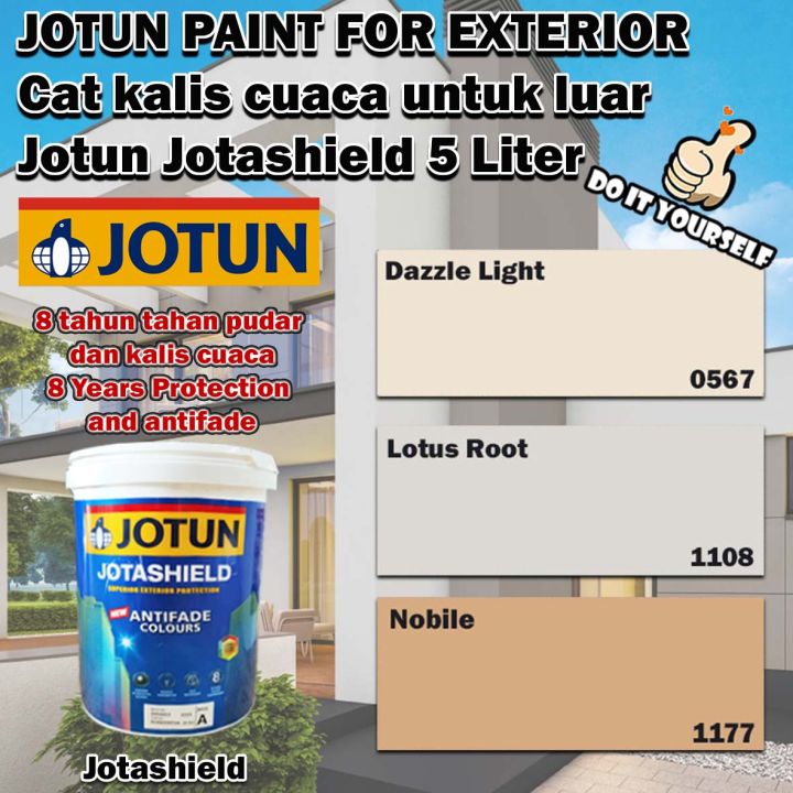 Jotun Jotashield Paint 5 Liter Dazzle Light 0567 / Lotus Root 1108 ... Jotun Jotashield Paint 5 Liter Dazzle Light 0567 / Lotus Root 1108 ...
