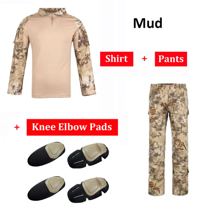Tactical Combat Set Military Uniform Men Training Shirt Pants Suits ...