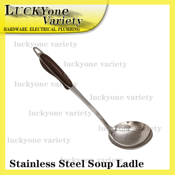 STAINLESS STEEL SOUP LADLE WITH PLASTIC HANDLE (PER PC.) | Lazada PH