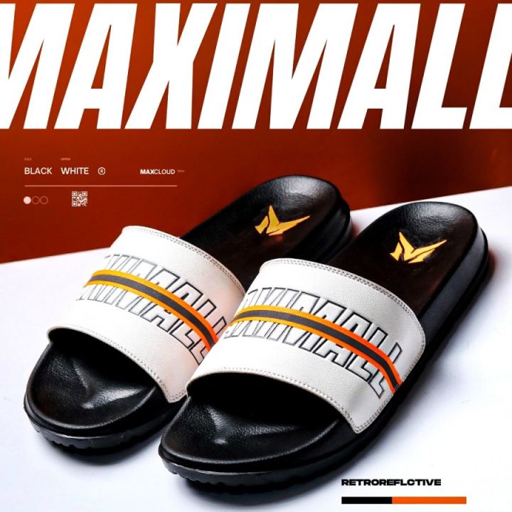 Sandal Slide Maximall RTX White / Orange Series | Lazada Indonesia