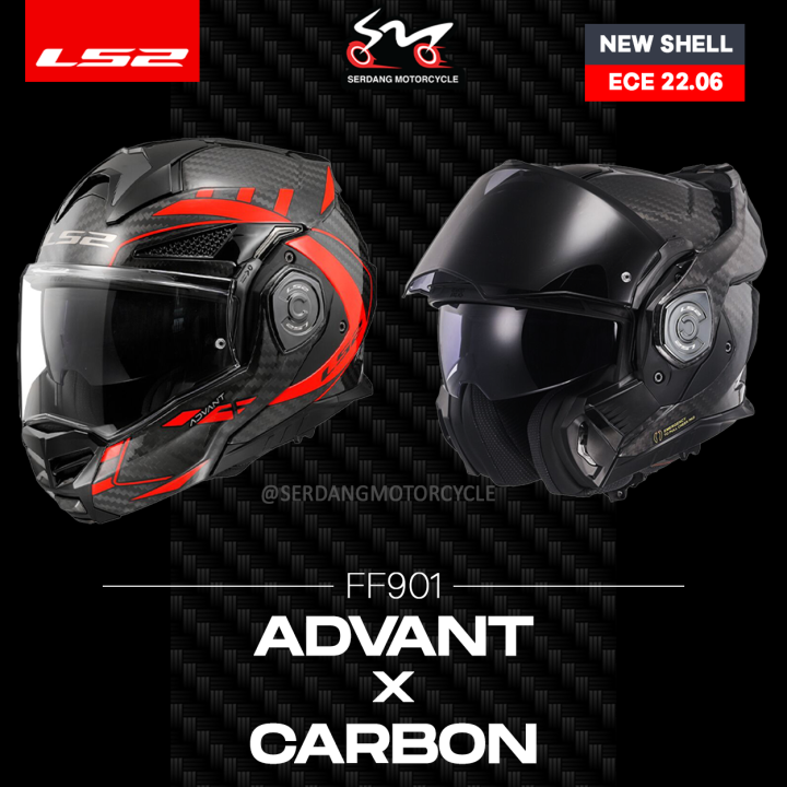 LS2 FF901 ADVANT X CARBON MODULAR HELMET FULL FACE HELMET FLIP UP ...