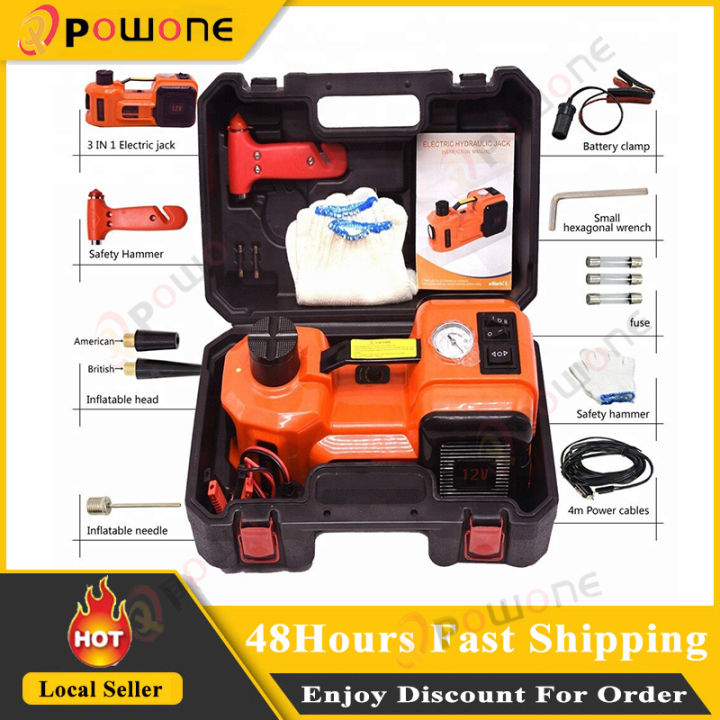 Car Electric Jacks Tool 12V 5Ton Hydraulic Floor Jack Set Tire ...