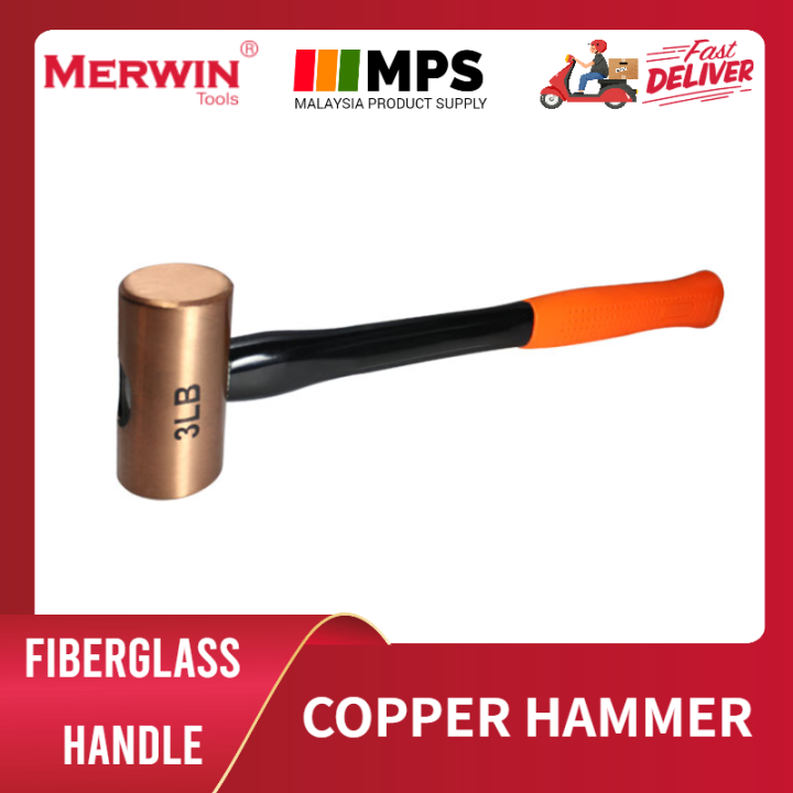 MERWIN COPPER HAMMER NON SPARKING WITH FIBERGLASS COMFORT ANTI SLIP ...