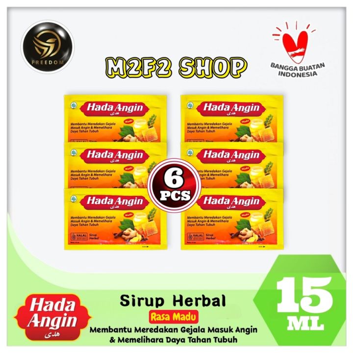 Hada Angin Cair + Madu Sirup Herbal Sachet - 15 ml (Kemasan 6 Pcs ...