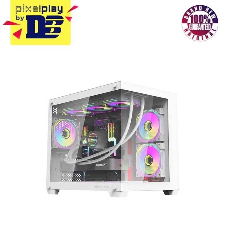 DarkFlash C285MP Exquisite M-ATX PC Case Tempered Glass Panoramic Side ...