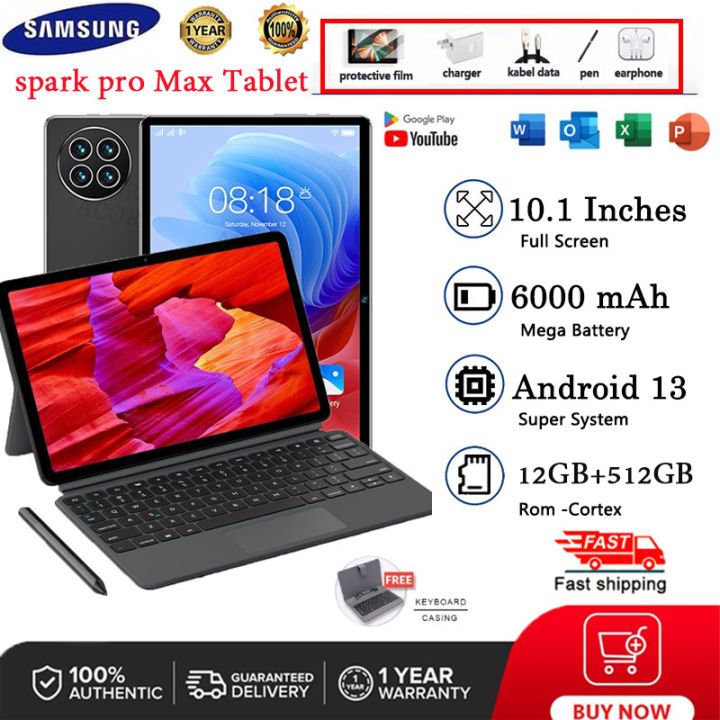 Samsung Tablet Spark pro Max Tablet android Tablet for kids 12GB+512GB ...