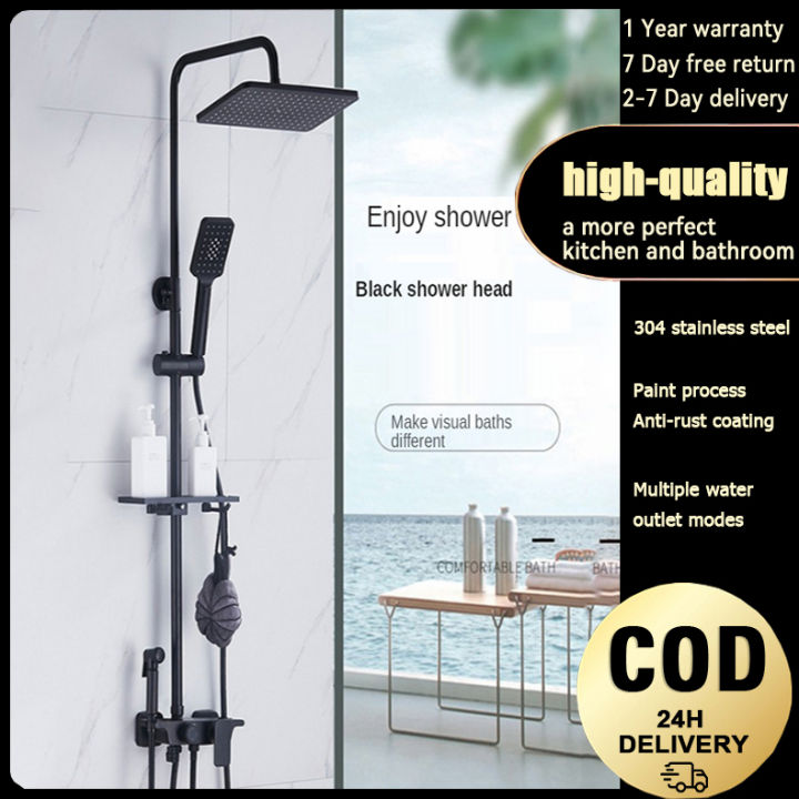 Shower set 304 stainless steel bathroom shower 4-in-1 hot and cold ...