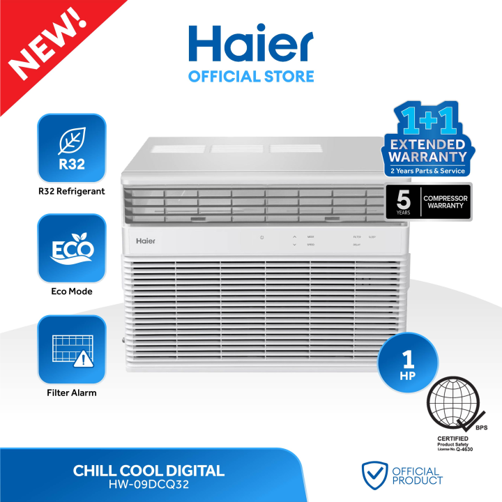 Haier HW-09DCQ32 1.0 HP Chill Cool Digital Window Type Aircon for Small ...