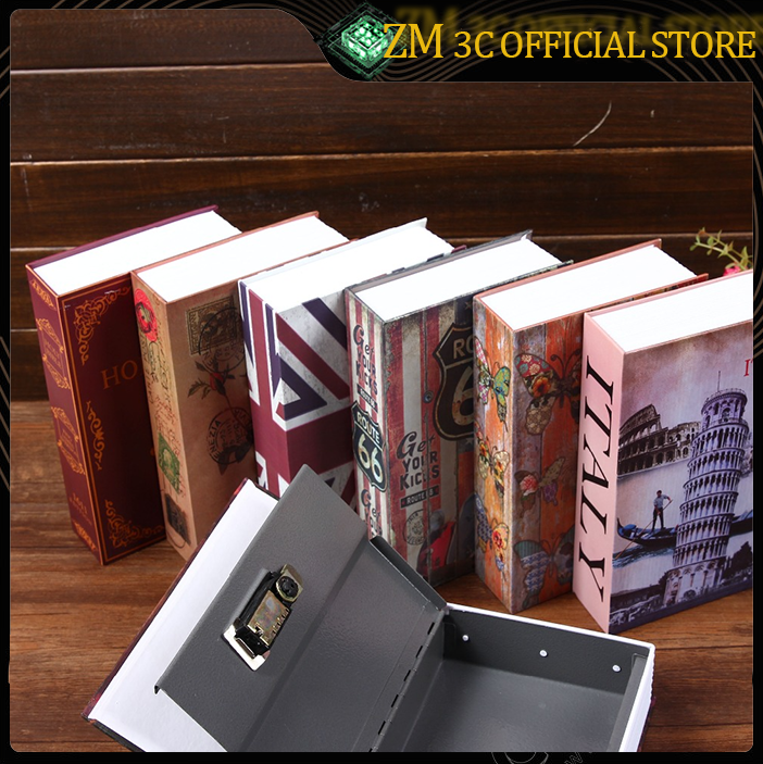 【Key Lock】22.2x15.2x4.5cm Hollow Metal Steel Book Storage Box ...
