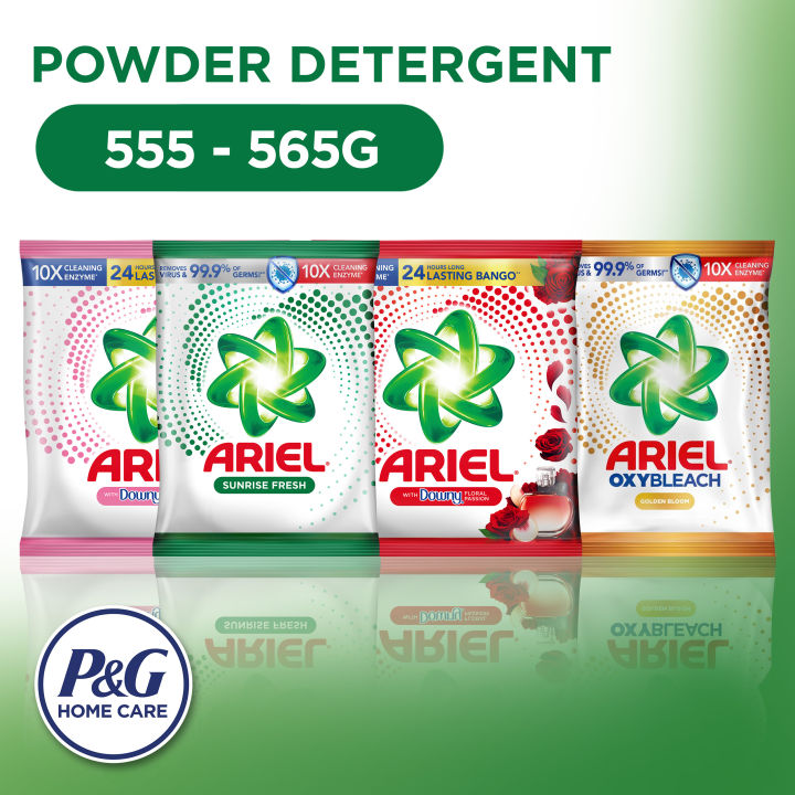Ariel Powder Detergent Sunrise Fresh Floral Passion Golden Bloom Garden Bloom 555 - 565g Bag ...