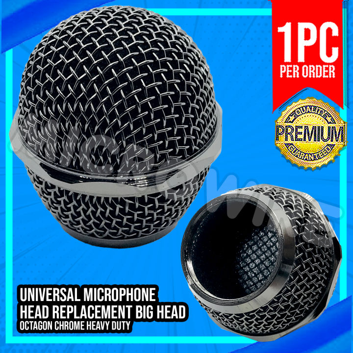 Universal Microphone Head Replacement Big Head Octagon Chrome | Lazada PH