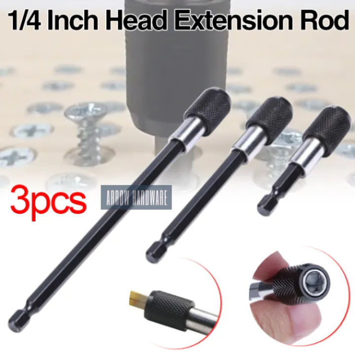 3pcs 60-150mm Hexagonal Electric Drill Extension Rods Quick Release ...