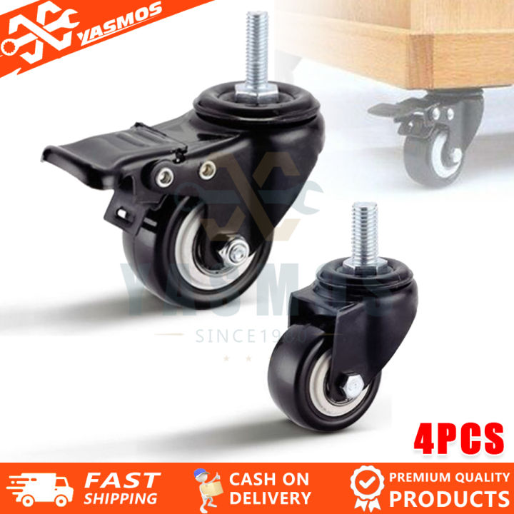 4pcs PU Caster Trolley Wheels Rotating Furniture Caster Replacement (W ...