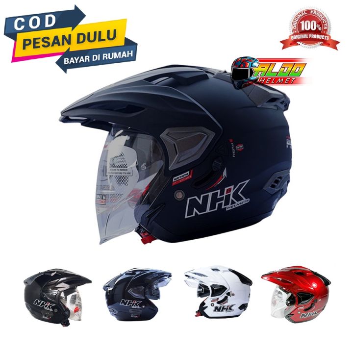 ASLI HELM NHK PREDATOR CRYPTON SOLID | Helm NHK DOUBLE VISOR | Termurah ...