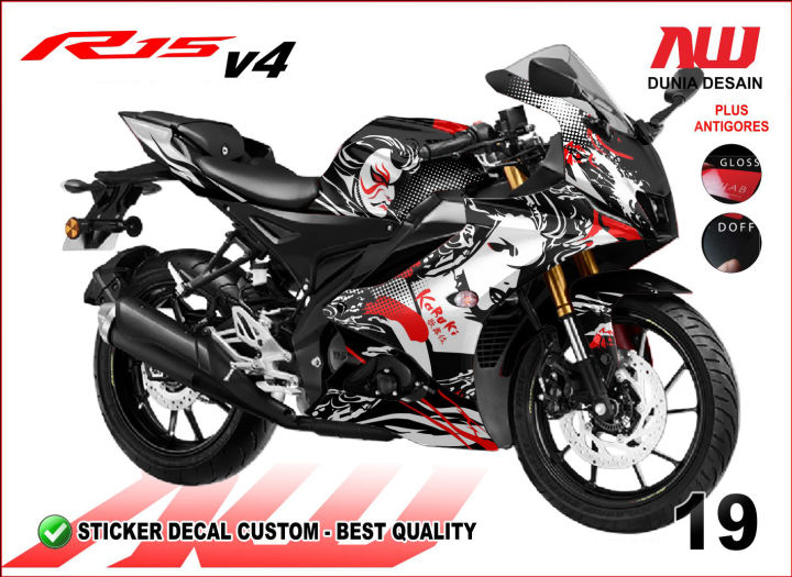 Sticker Decal R15 V4 Desain 19 Fullbody.... Stiker motor Yamaha R15 V.4 ...