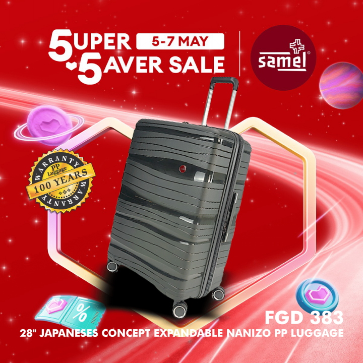 SAMEL 28" FGD 383 JAPANESES CONCEPT EXPANDABLE ANTI THEFT ZIPPER PP LUGGAGE | Lazada