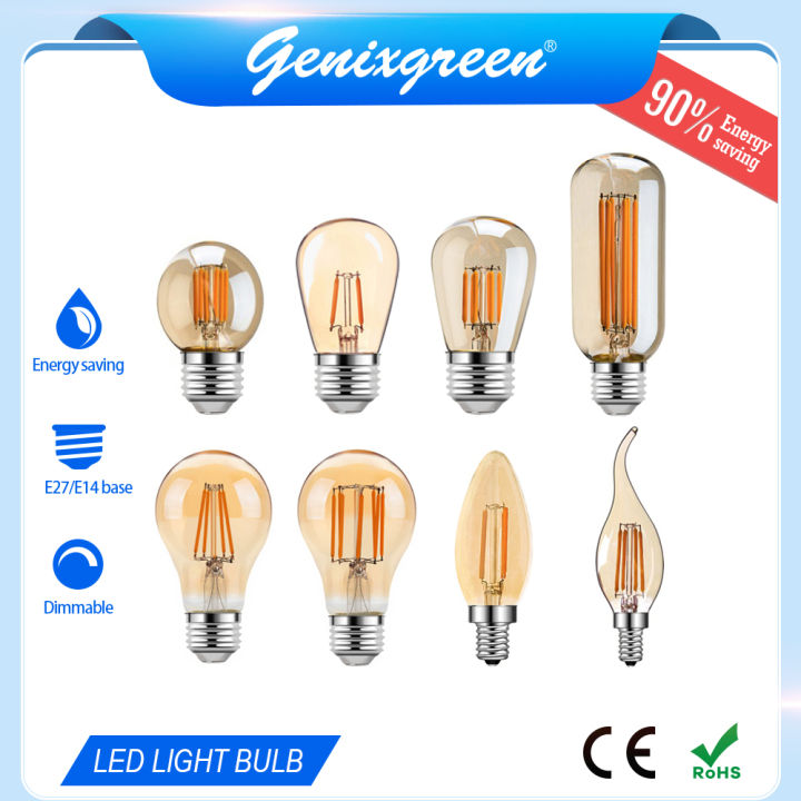 LED Edison Bulb 1W 3W 4W 6W 8W E14 E27 LED Bulb A19 ST45 C35 G40 T45 ...