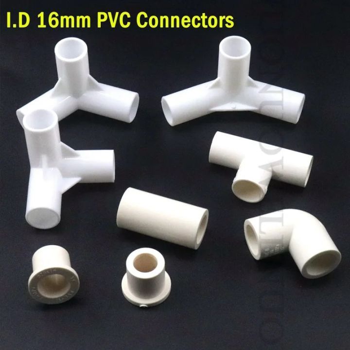 I.D 16mm PVC Pipe Straight Elbow Tee Connector Fittings DIY Pet House ...