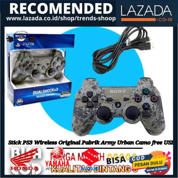 Stik Stick PS3 Wireless Original Pabrik Army + Charger + Box | Lazada ...
