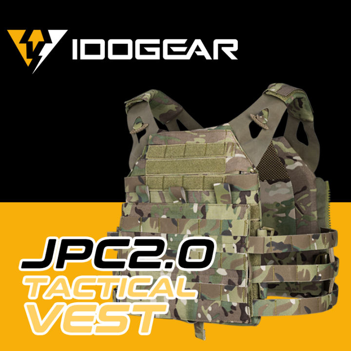 IDOGEAR Tactical JPC2.0 Vest MOLLE Hook&Loop Front Panel High Load ...