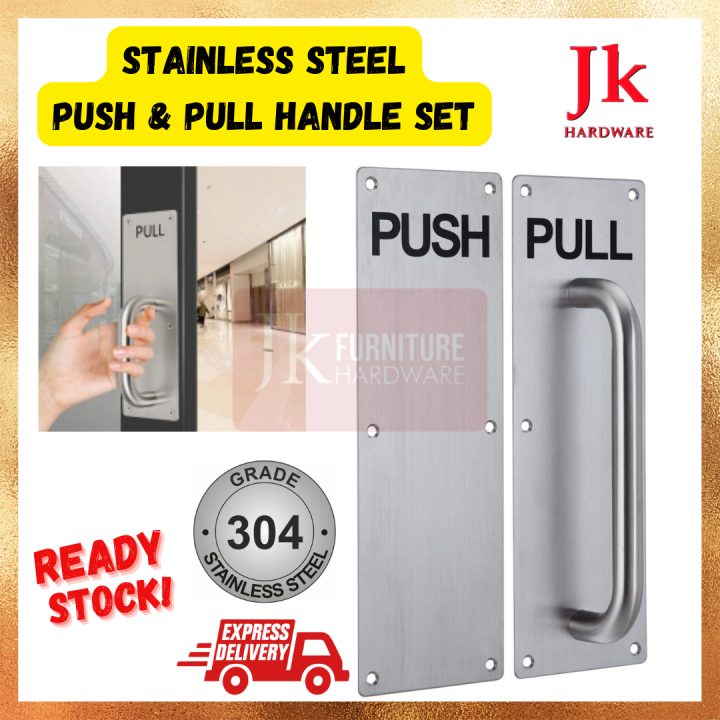 Stainless Steel Push Pull Handle Set Pull & Push Door Handle 不锈钢推拉扶手 ...