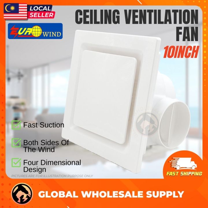 10 Inch Ceiling Ventilation Fan Humid Ventilator Toiler Shower Bathroom ...